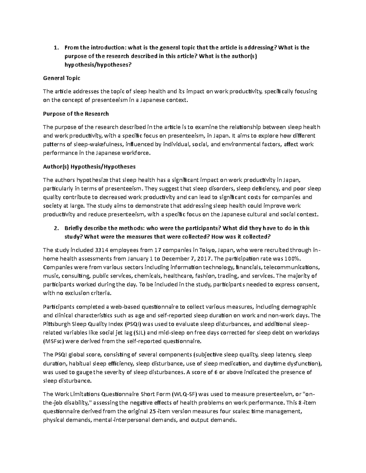 Written Assignment Unit 2 - From the introduction: what is the general ...