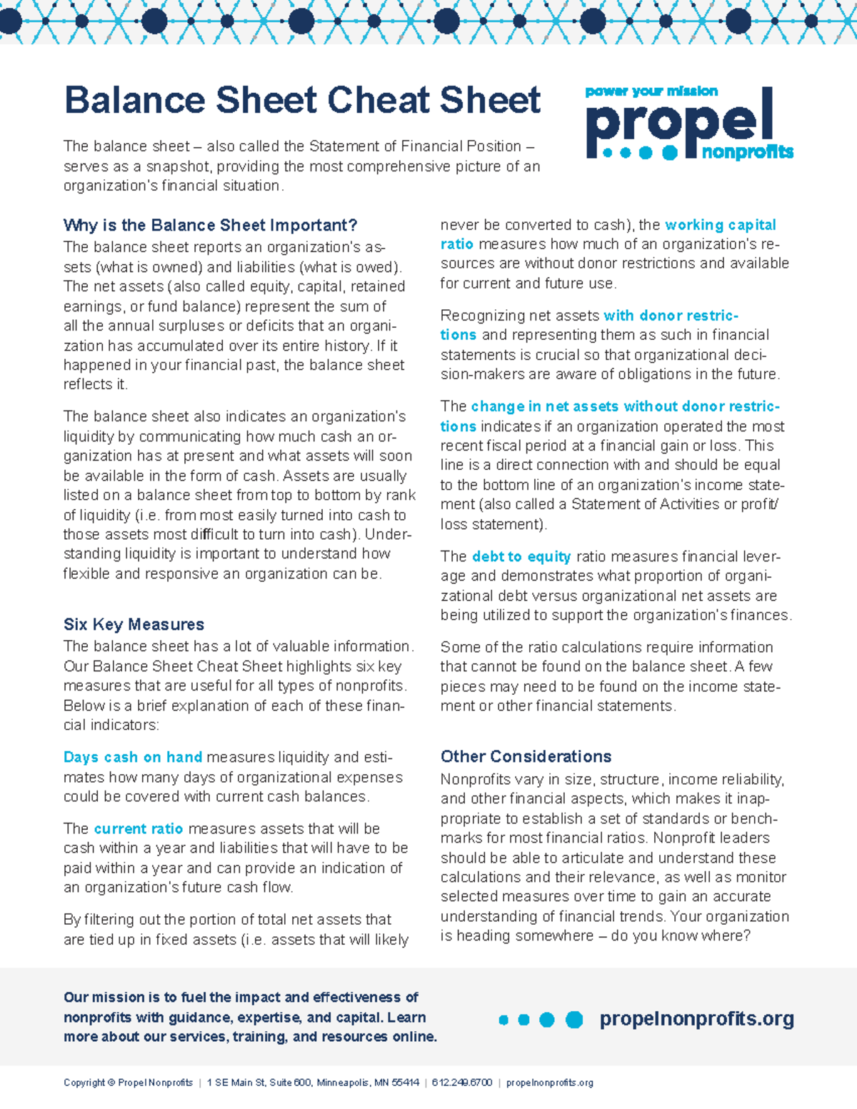 Balance sheet cheat sheet - Our mission is to fuel the impact and ...