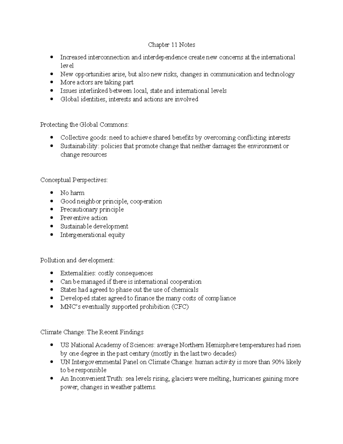 Chapter 11 Notes - Chapter 11 Notes Increased interconnection and ...