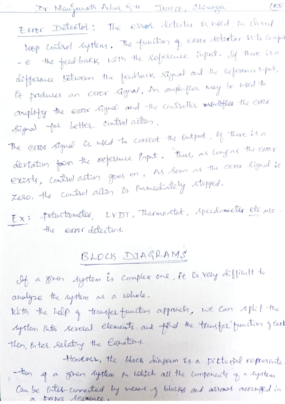 Block Diagram - Mechanical Engineering - Studocu