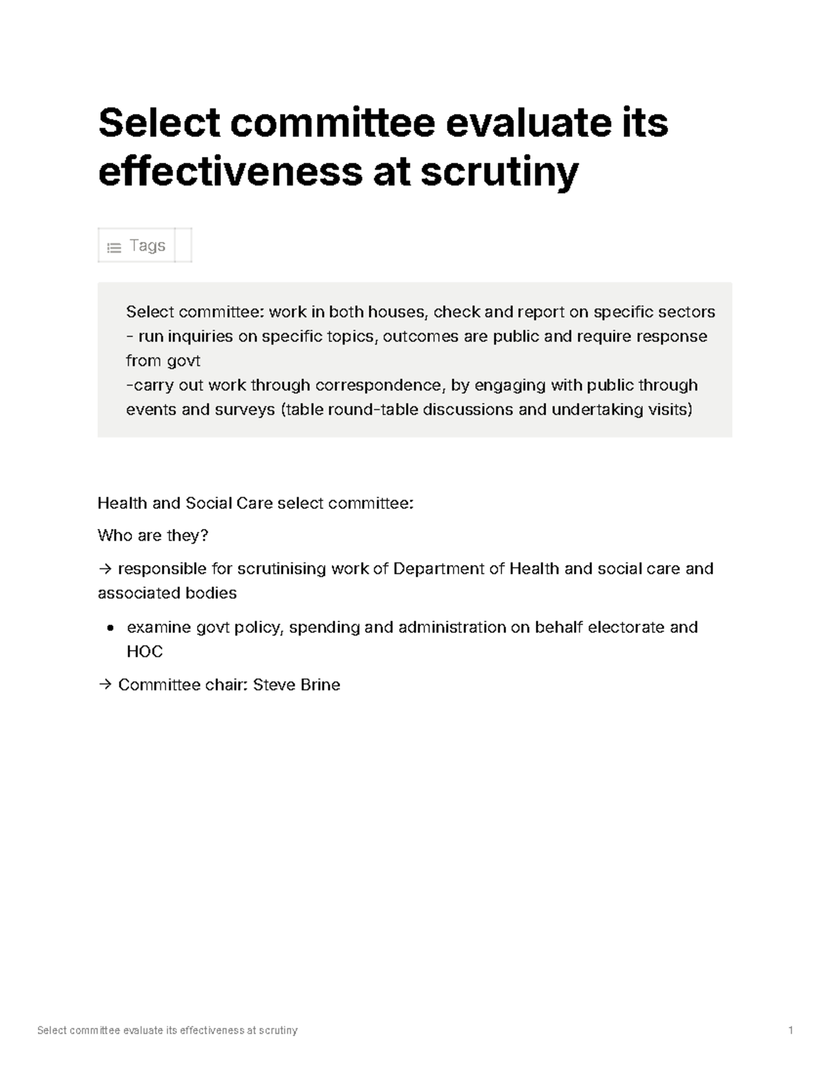 select committees - Diverse views exist on achieving this goal. Some ...