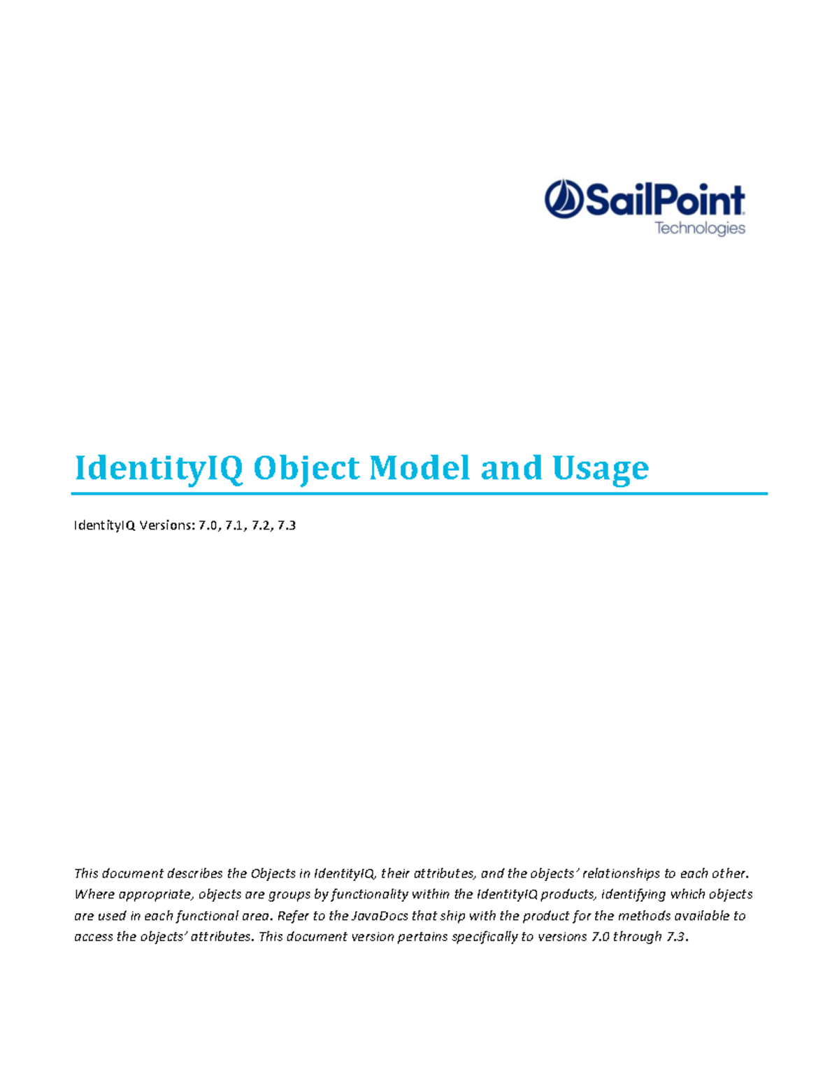 Identity IQ Object Model and Usage 7 - IdentityIQ Object Model and ...
