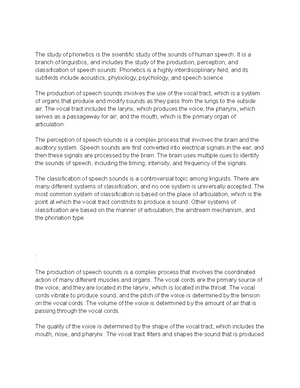 Phonetics Transcription and Theory SPHSC 302 course outline - : : The ...