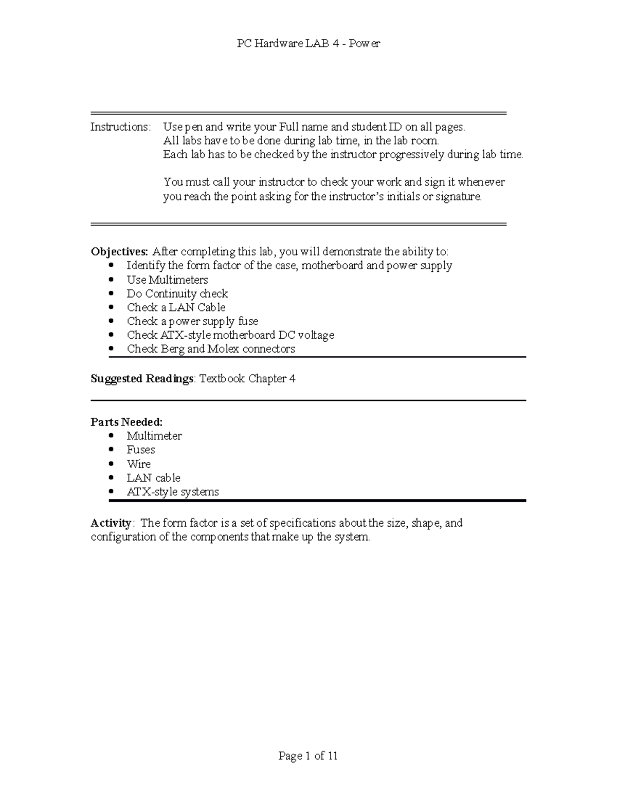 LAB 4 - Power - CNET networking