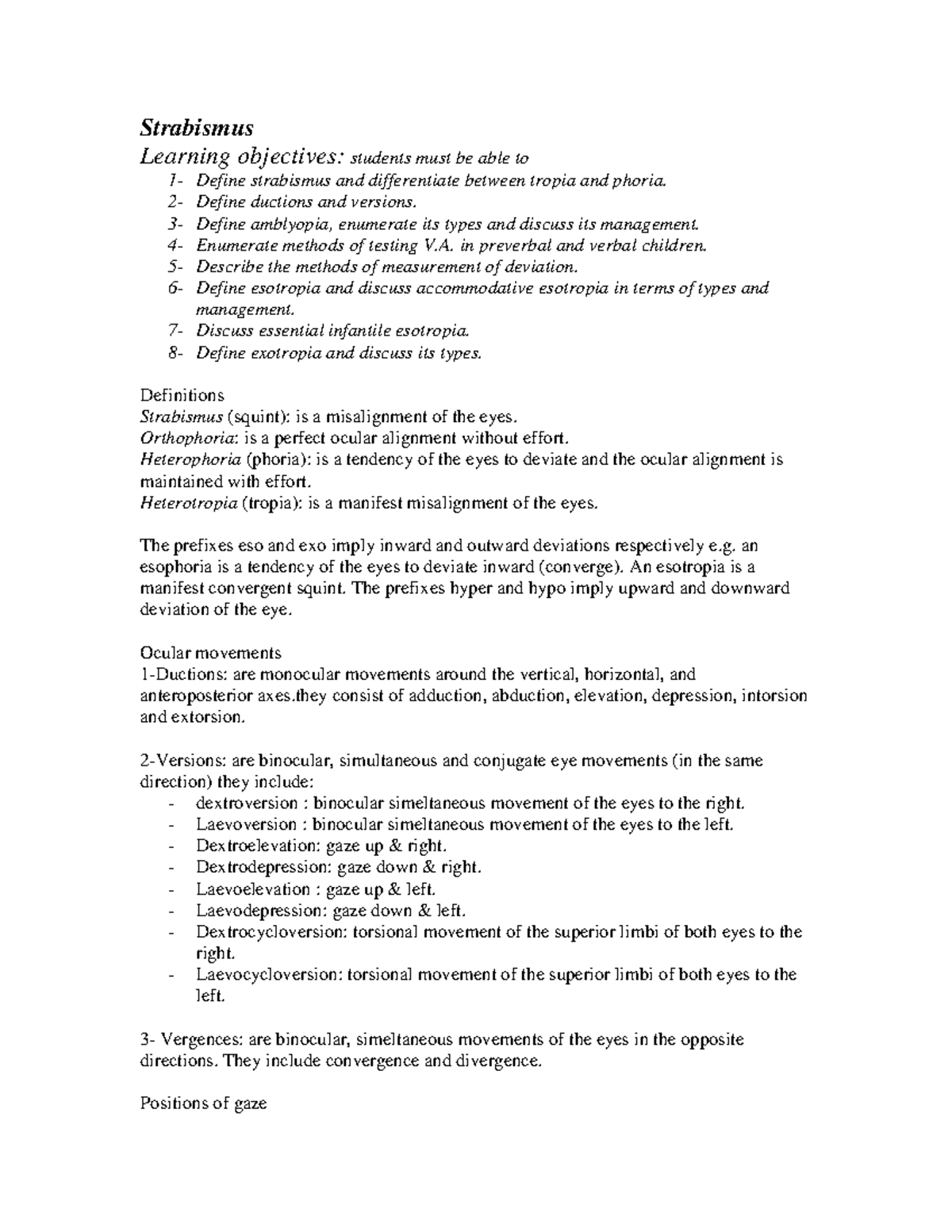 Permanent Mandibular second premolars - Strabismus Learning objectives ...
