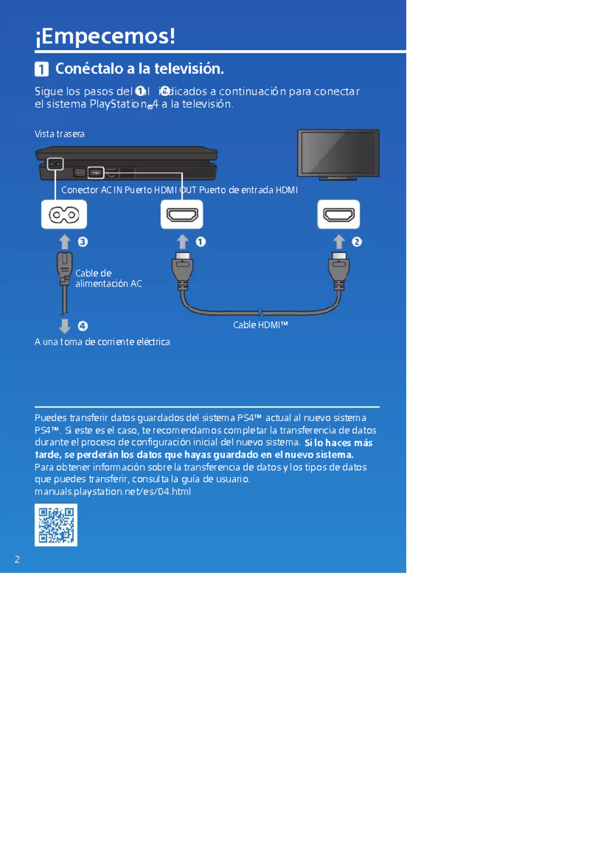 Manual de usuario Sony PS4 (Español - 18 páginas) - Vista trasera ...