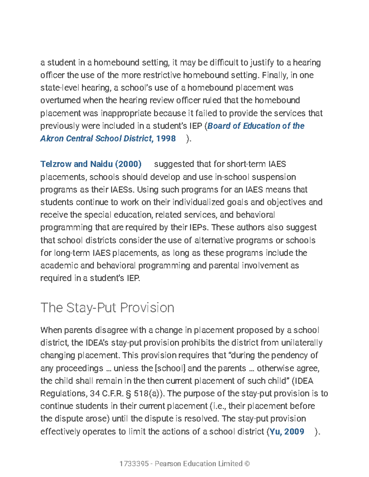 Chapter 13 part B - a student in a homebound setting, it may be ...