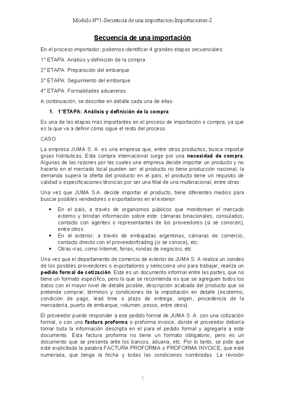 Secuencia de una importación-2 - Secuencia de una importación En el ...