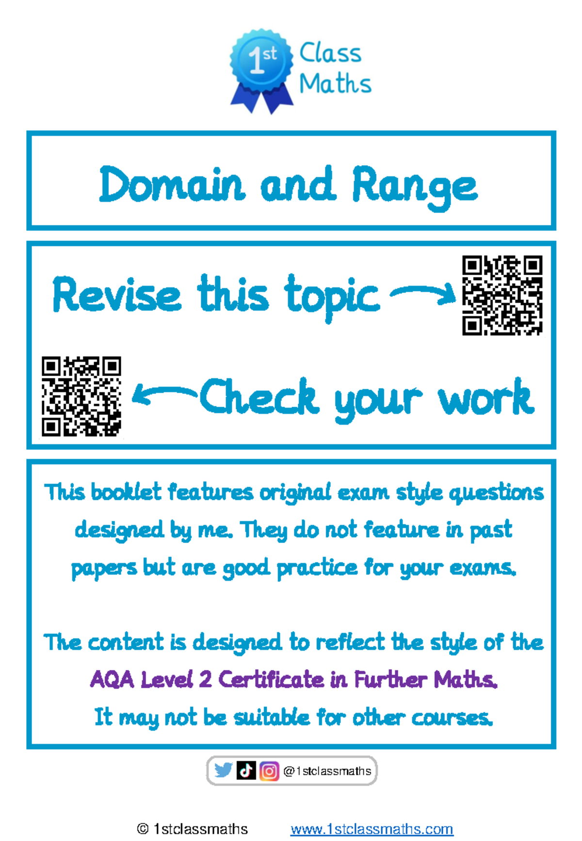 Domain and Range Exam Questions - Domain and Range Revise this topic ...