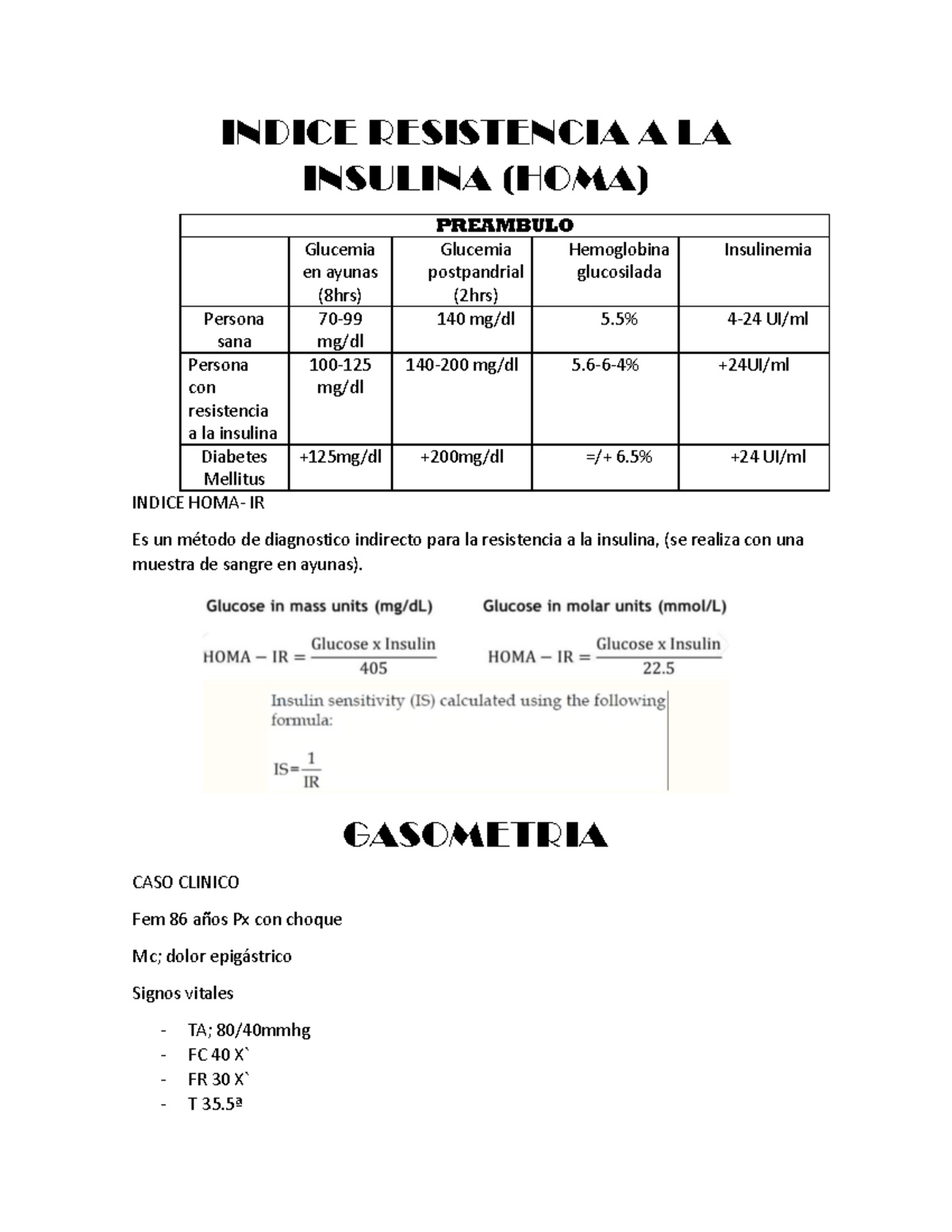 Indice HOMA (Recuperado automáticamente) - INDICE RESISTENCIA A LA ...