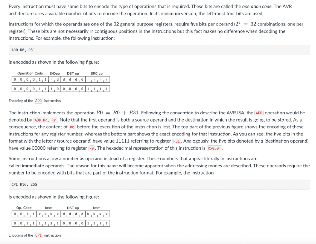 AVR instructions - ELEC1601 - Studocu