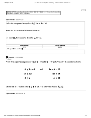 Module 1 assignment - For reference - MODULE ONE PROBLEM SET This document is proprietary to ...