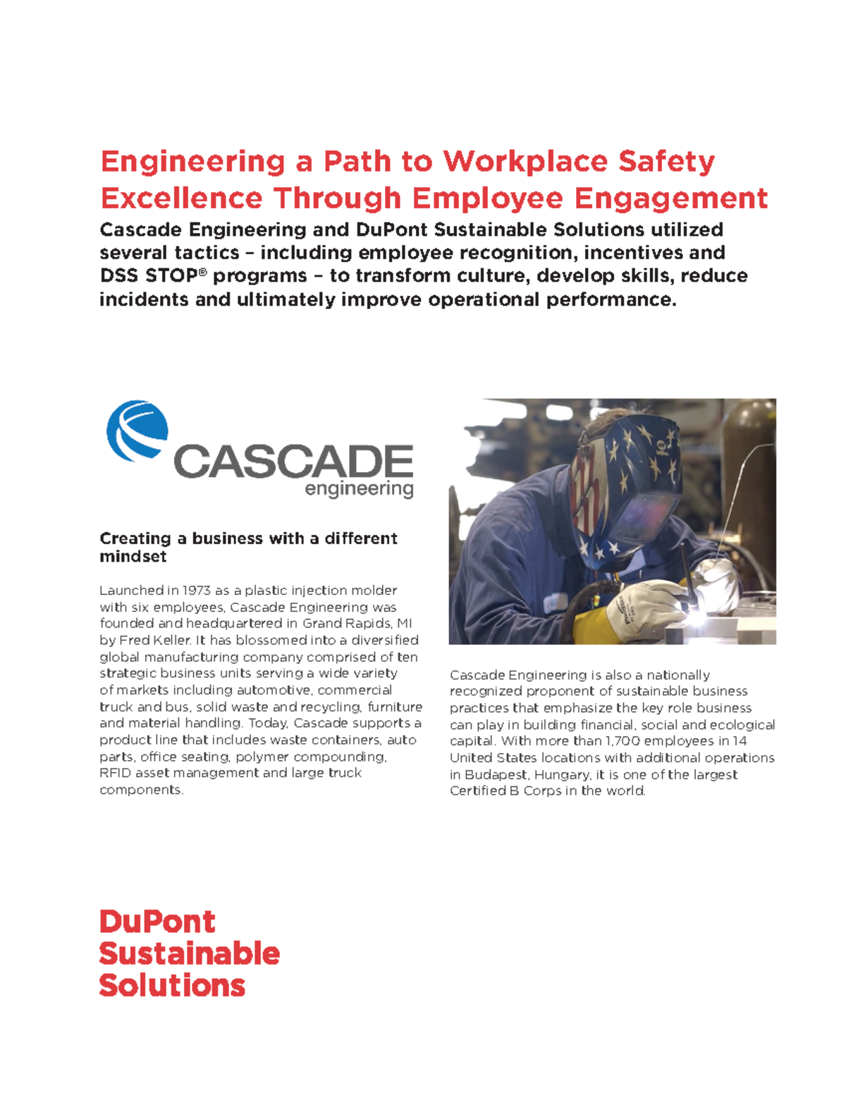 Dss cascade engineering case study - Engineering a Path to Workplace ...