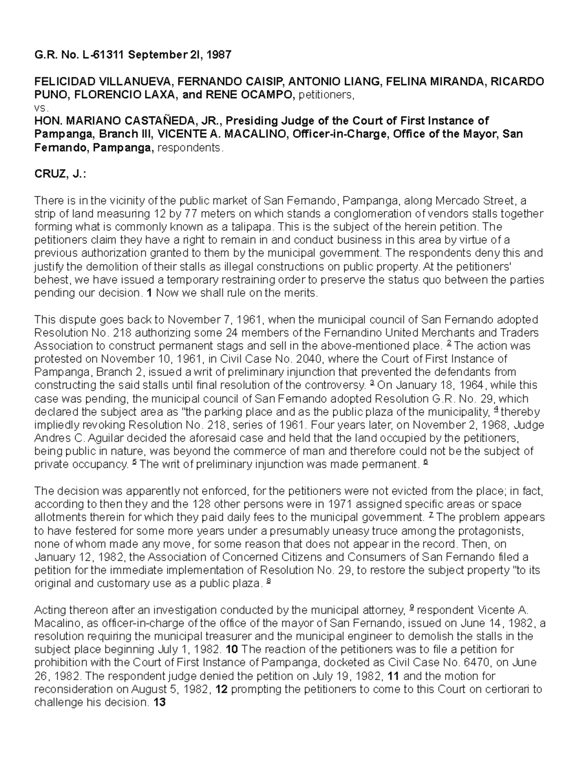 PROP NEW Cases - for law students - G. No. L-61311 September 2l, 1987 ...