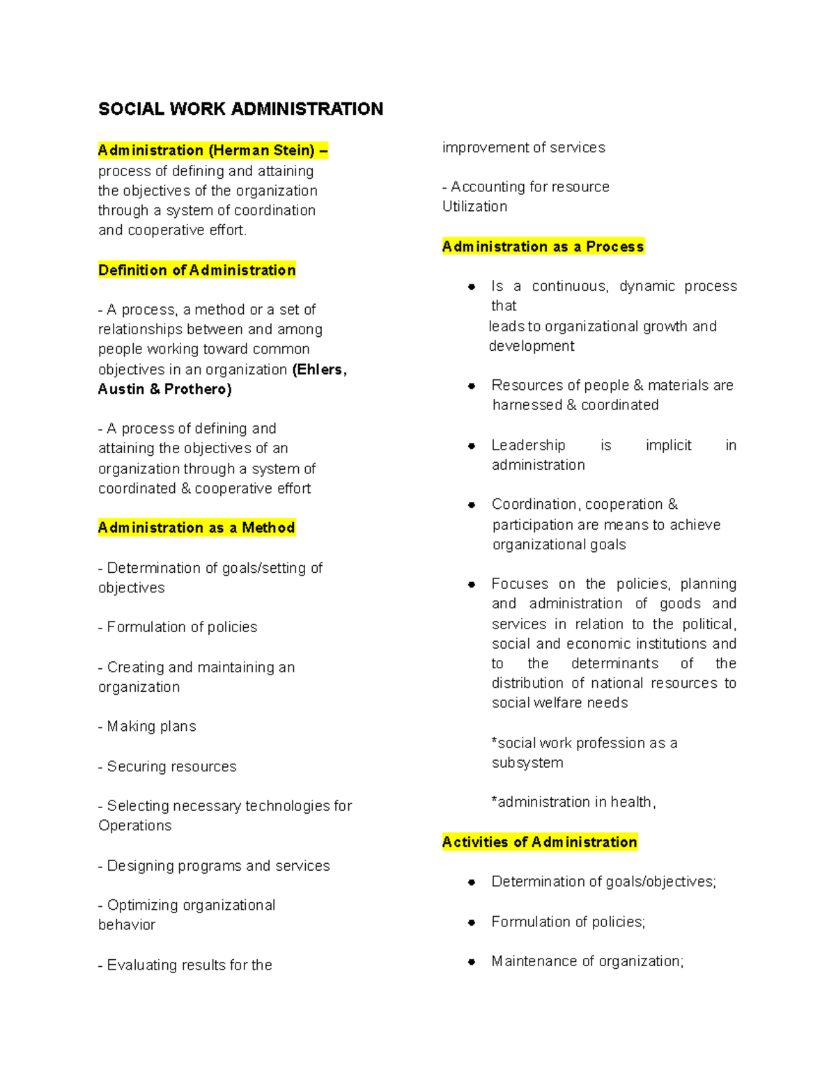 Social WORK Administration - SOCIAL WORK ADMINISTRATION Administration ...