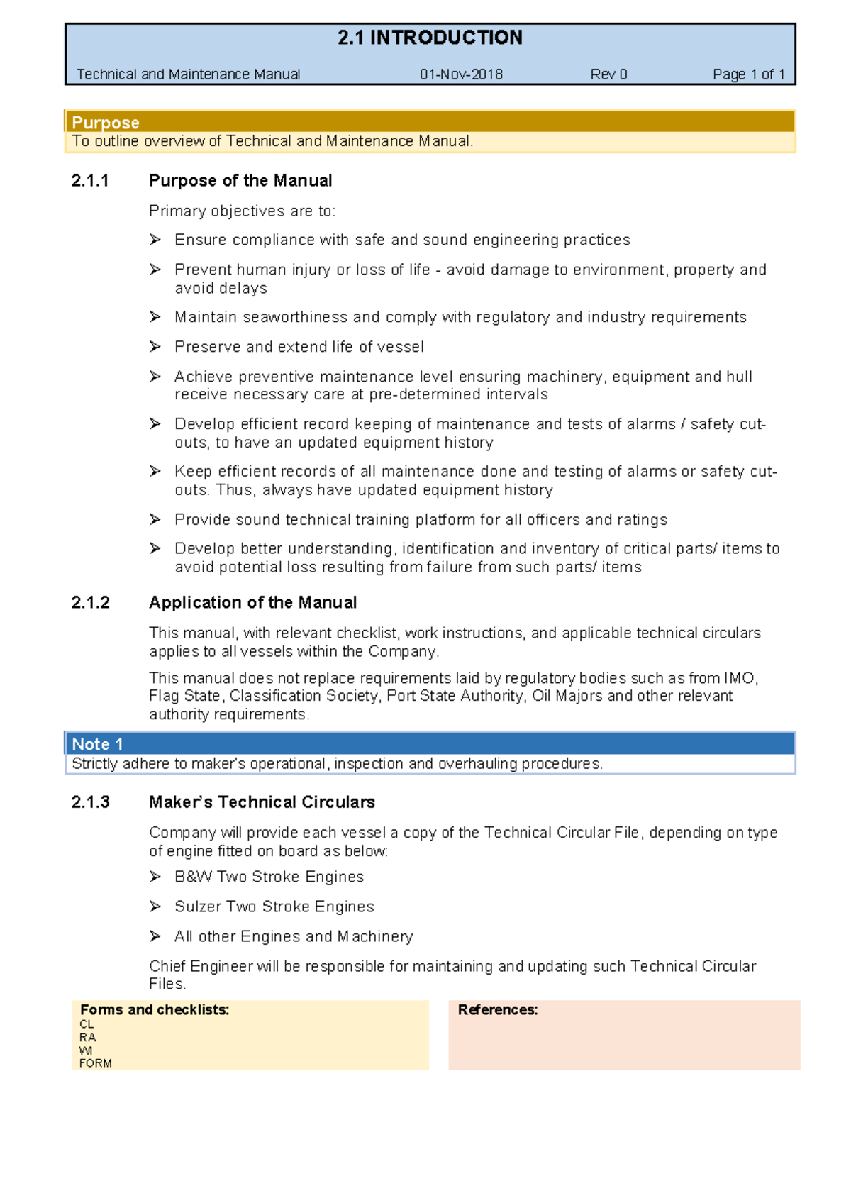 2.0 Introduction - 2 INTRODUCTION Technical and Maintenance Manual 01 ...