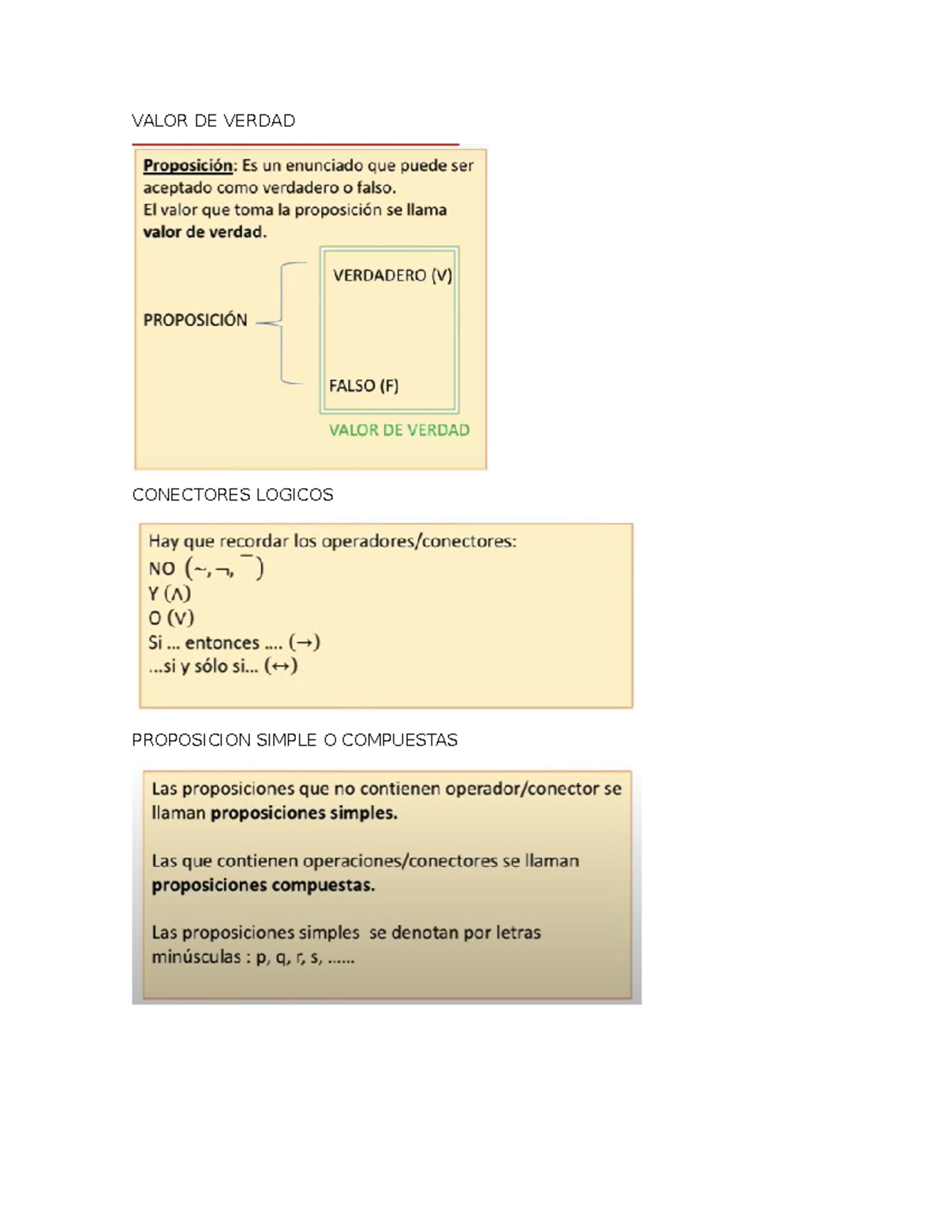 Apuntes DEL Video - Fundamentos sociales - VALOR DE VERDAD CONECTORES ...