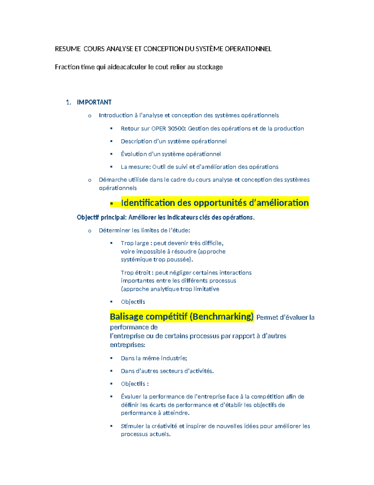 Resume Cours Analyse ET Conception DU Système Operationnel - RESUME ...