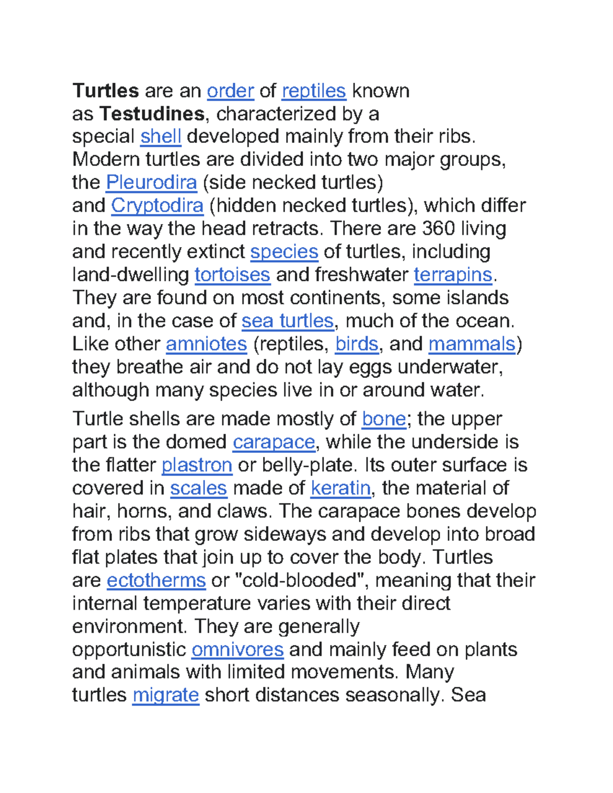 Turtles Presentation English - Turtles are an order of reptiles known ...