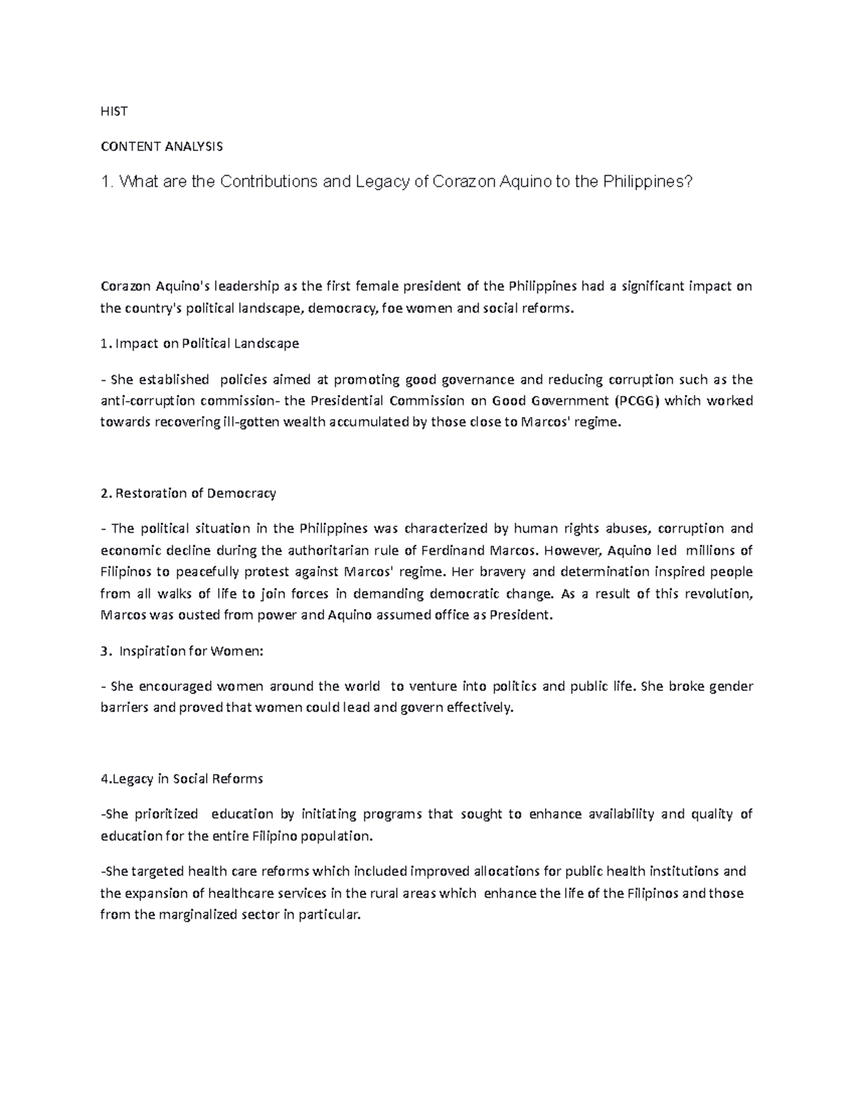 HIST - Hababaa - HIST CONTENT ANALYSIS 1. What are the Contributions ...