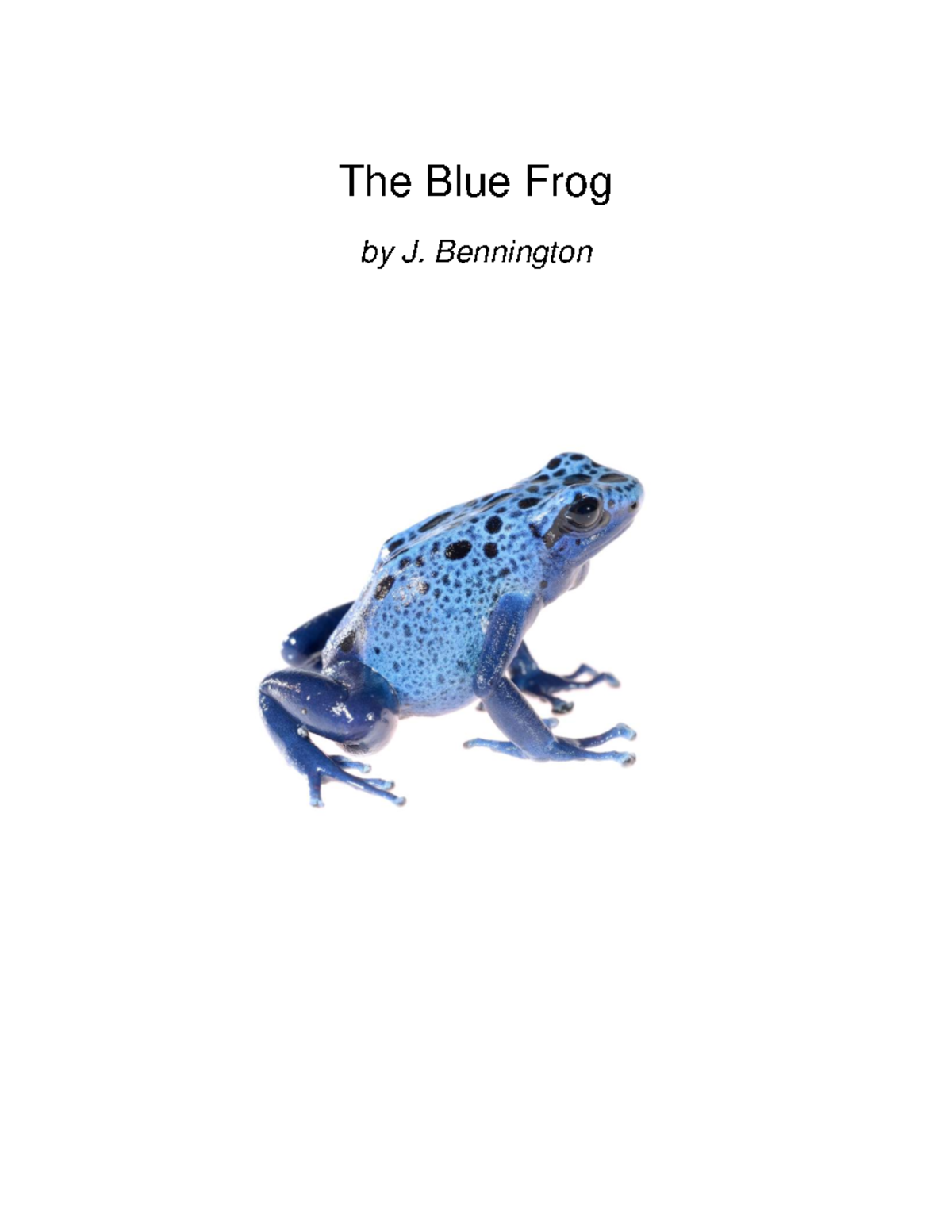 The Blue Frog obooko - The Blue Frog by J. Bennington The Blue Frog J ...