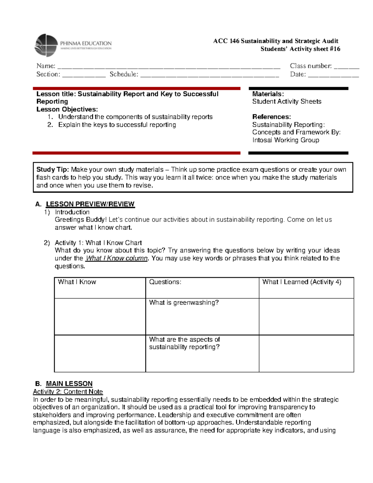 Copy of SAS#16 - ACC 146 - lecture notes with activities test prep ...