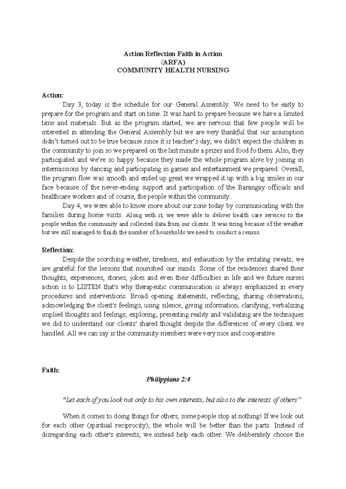 ARFA 2024 - CHN ARFA - Action Reflection Faith in Action (ARFA ...