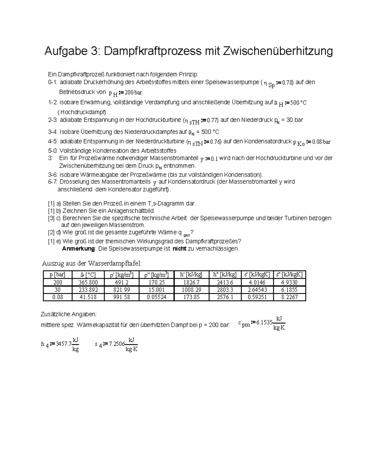 Loesung K1 A3 - Auszug aus der Wasserdampftafel: Aufgabe 3 ...