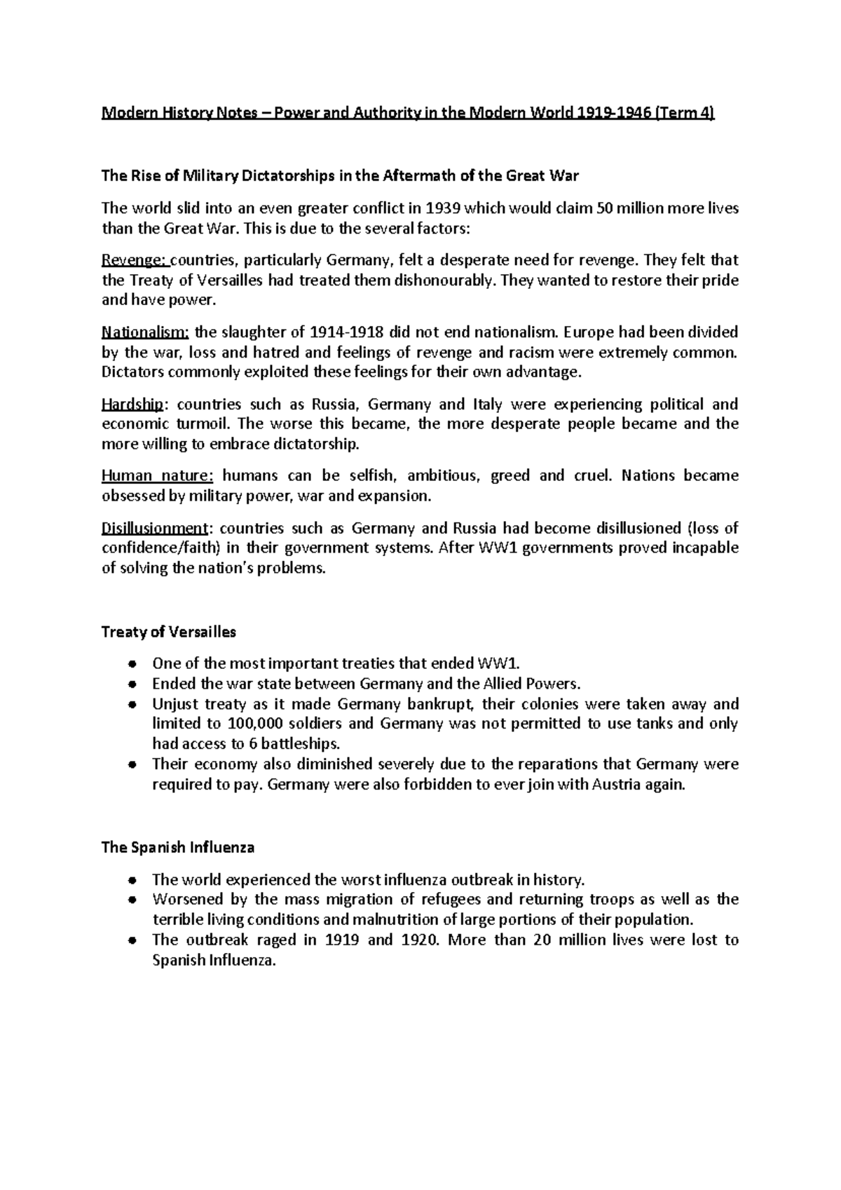 2019 MH Power and Authority in the Modern World Notes Amila Dilberovic ...