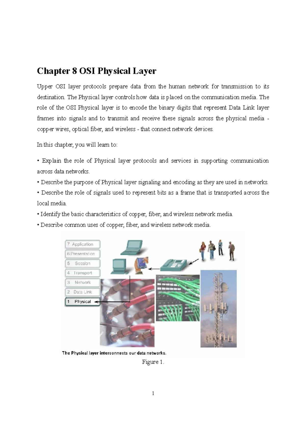 Osi physical layer notes - 1 Chapter 8 OSI Physical Layer Upper OSI ...