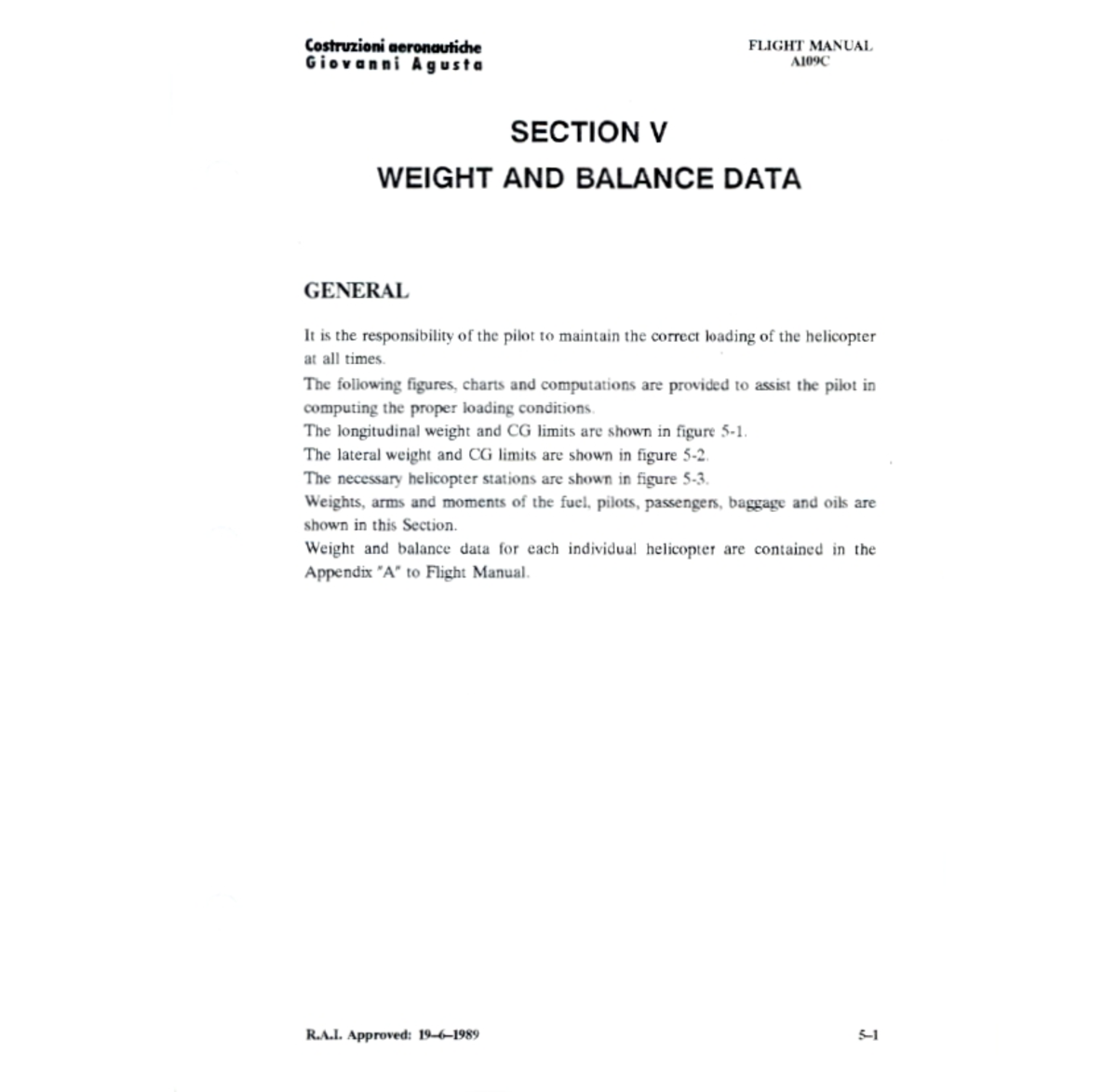 Peso y balance Flight Manual - ####### Costruzioni aerontarfiche MANUAL ...