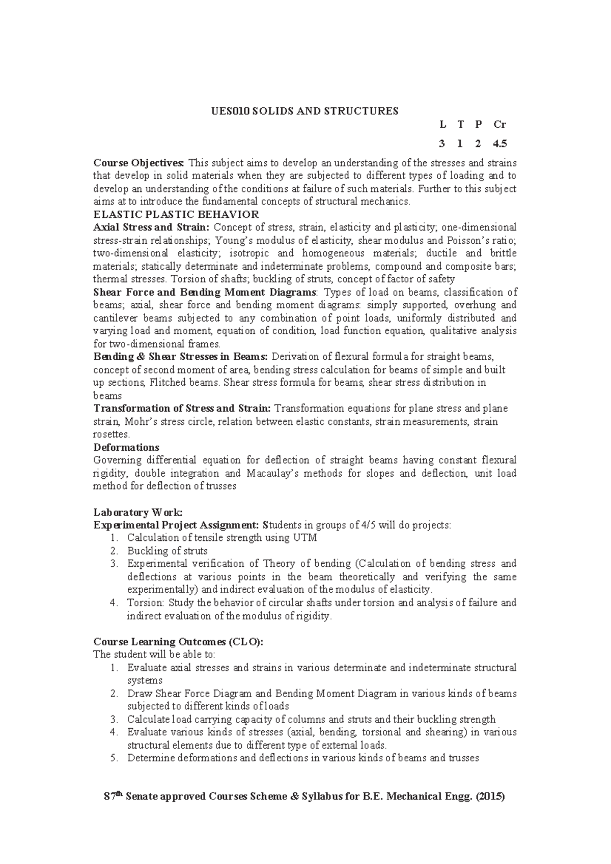 Solids- Structures - Syllabus - 87 th Senate approved Courses Scheme ...