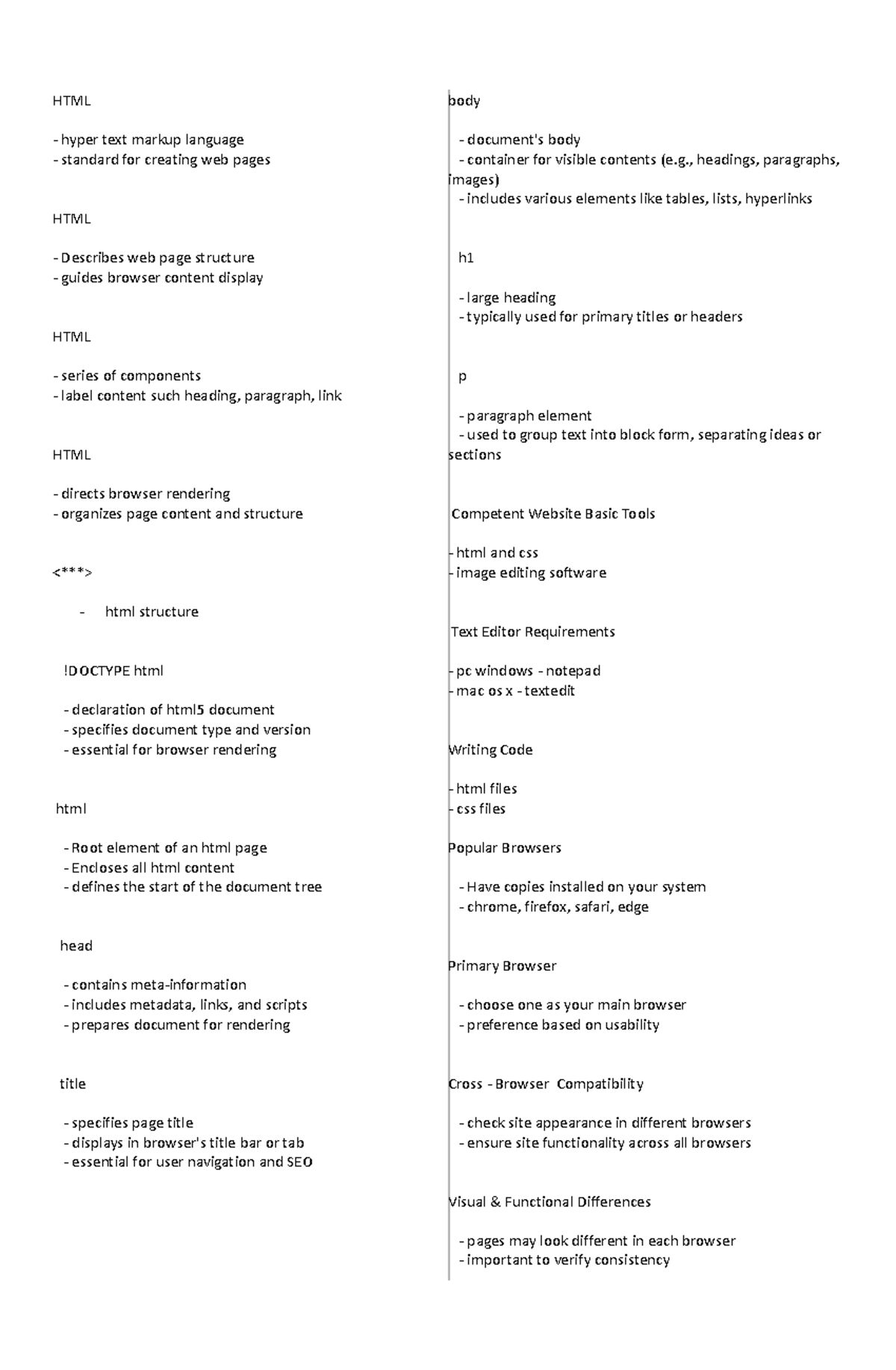 JJ Web & Database Design - HTML hyper text markup language standard for creating web pages HTML ...