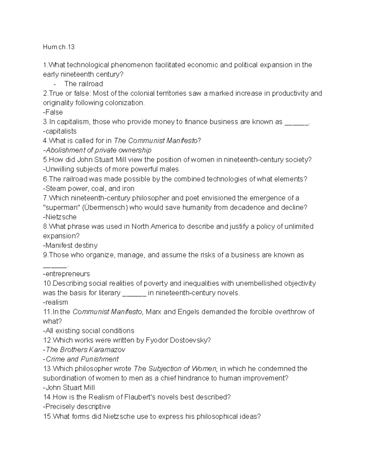 Hum ch 13 - Course content chapter 13 - Hum ch. 1 technological ...