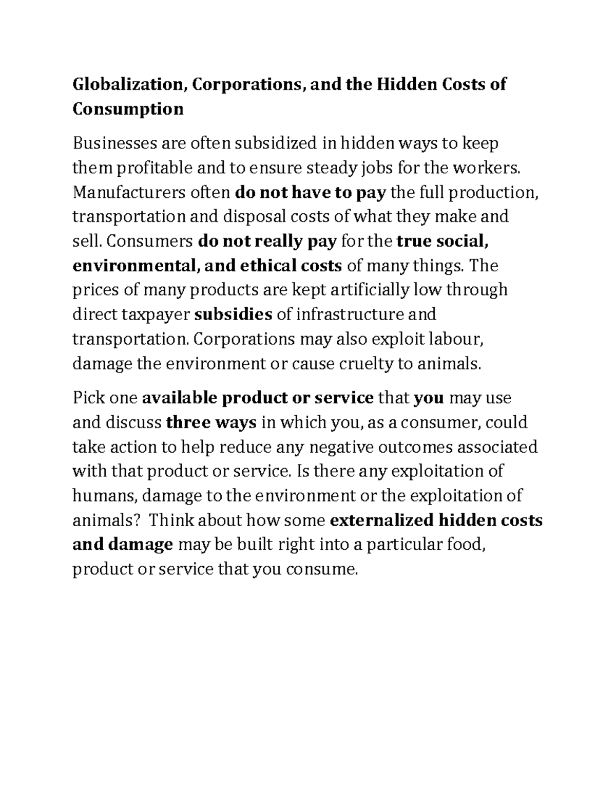 Discussion 3 globalization Discussion - Globalization, Corporations ...