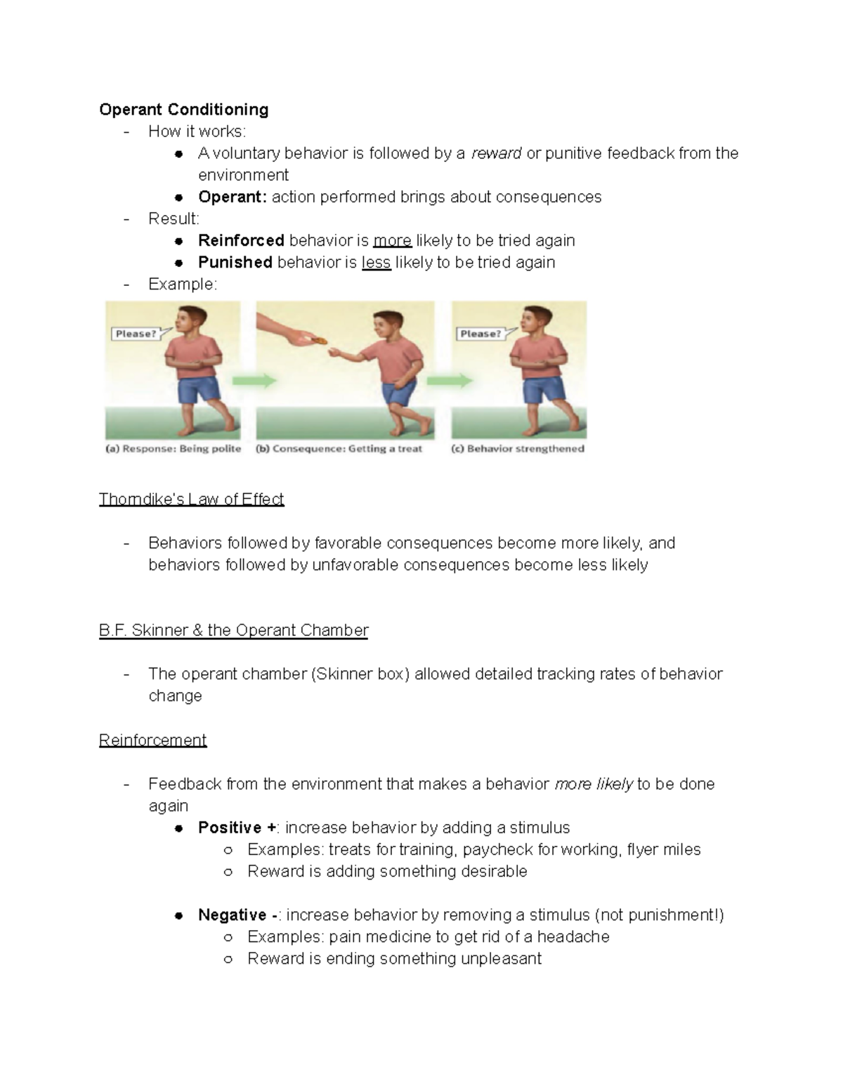 Notes on Learning Part 2 - Operant Conditioning - How it works: A ...