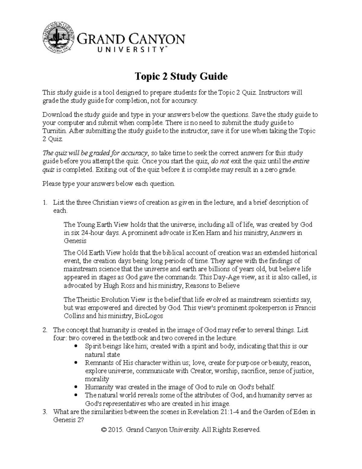 T2 Study Guide - Topic 2 Study Guide This study guide is a tool ...
