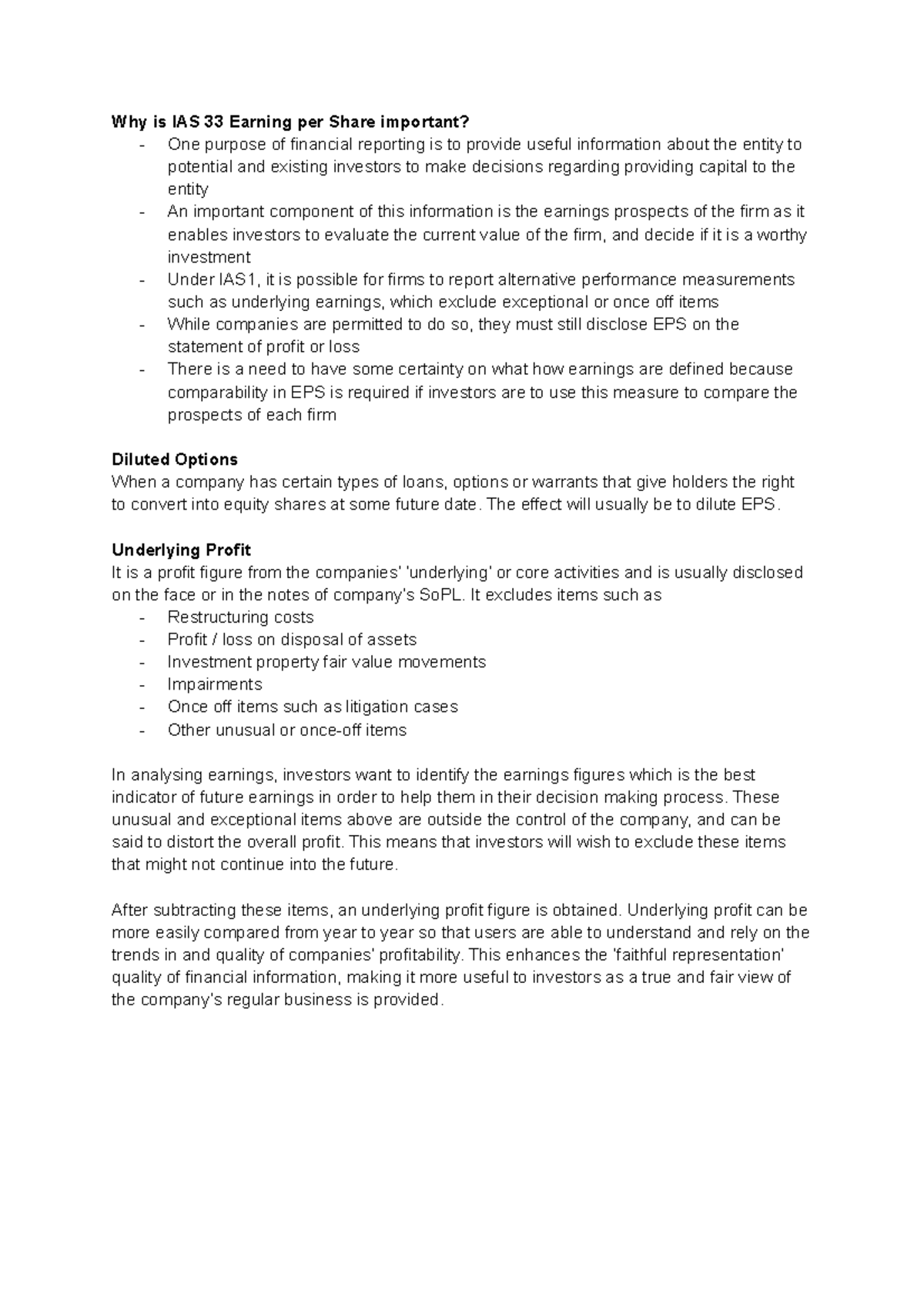 Notes on EPS - Why is IAS 33 Earning per Share important? - One purpose ...