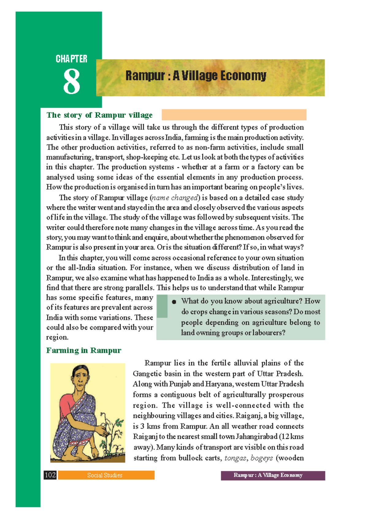 10th Class-TS-EM-Social Studies-8-Rampur-A Village Economy - 102 Social Studies Rampur : A ...