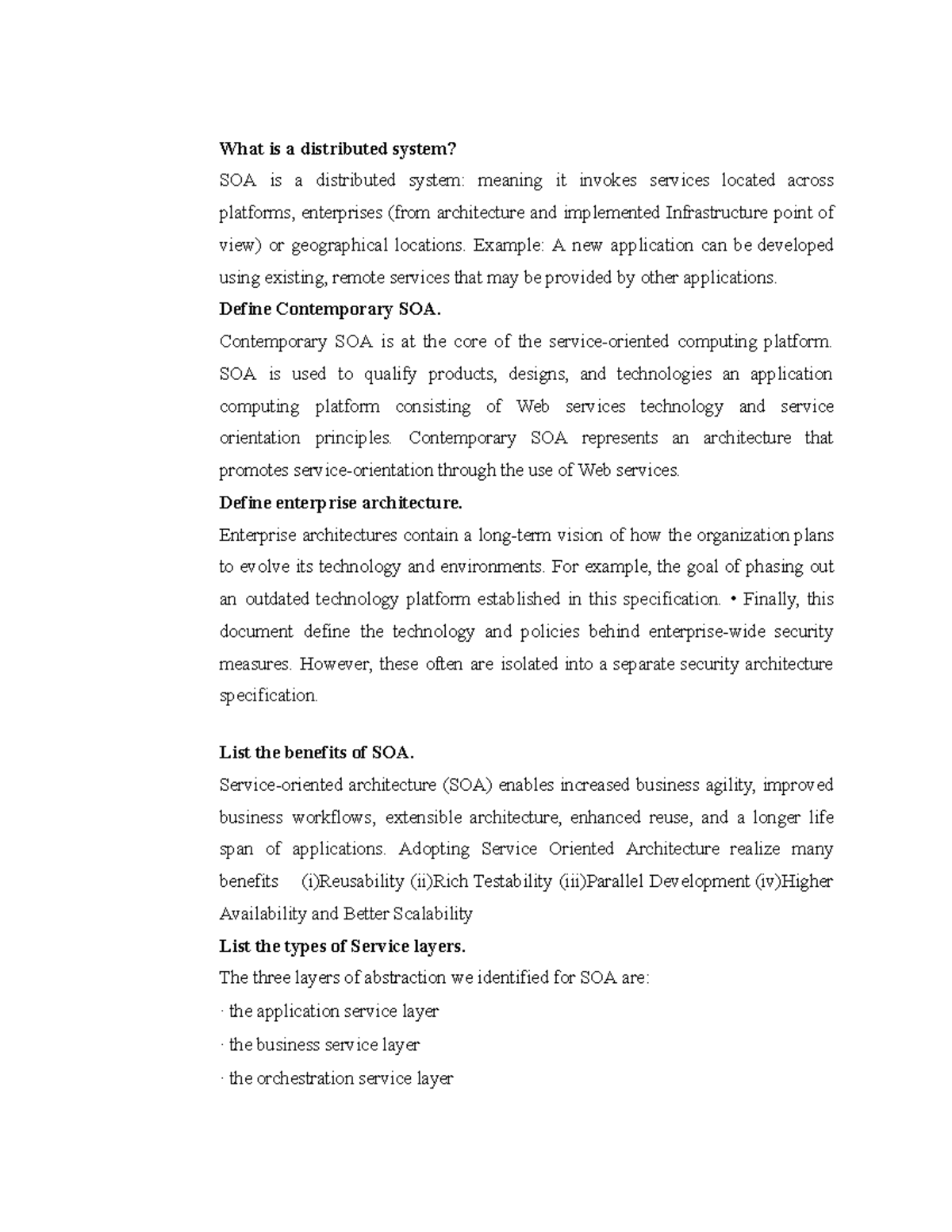 Soa 3rd And4th Unit 2marks What Is A Distributed System Soa Is A
