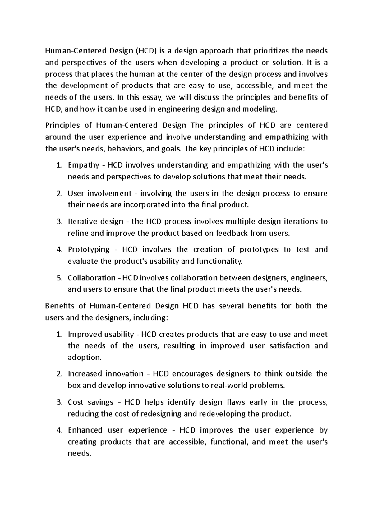 Human Centered Design (HCD); - Human-Centered Design (HCD) is a design ...