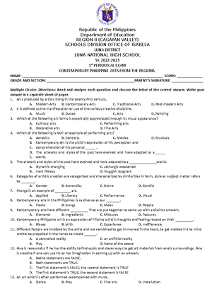 Final 1ST Quarter EXAM IN PER DEV 2023 - Republic of the Philippines ...