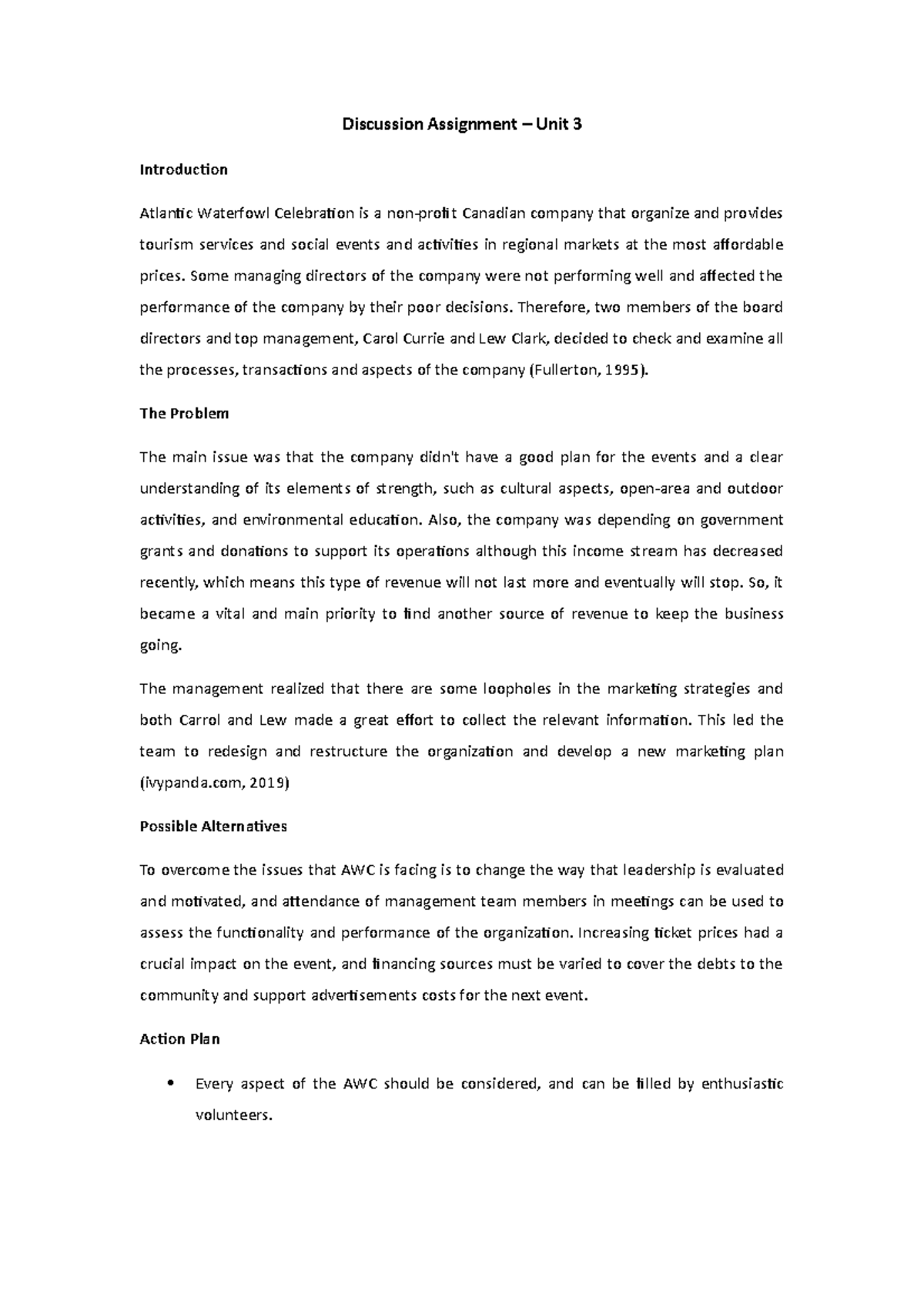 Discussion Assignment Unit 3 Discussion Assignment Unit 3