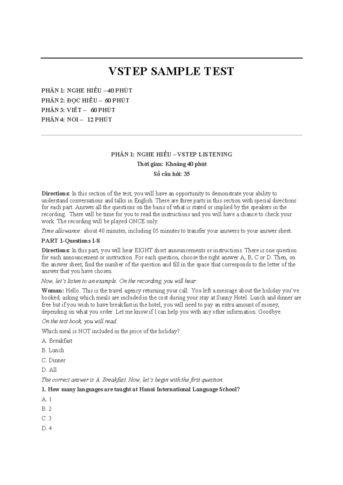 Mock-Test- Vstep - sãdasdasdasdassdas - VSTEP SAMPLE TEST PHẦN 1: NGHE ...