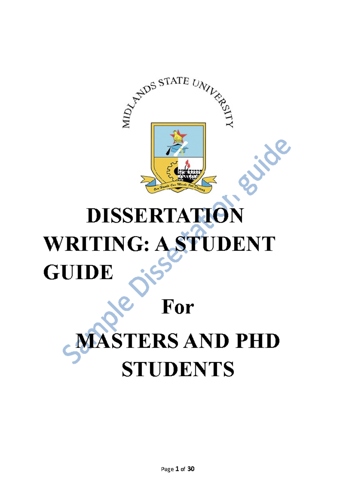 Dissertation Writing - DISSERTATION WRITING: A STUDENT GUIDE For ...