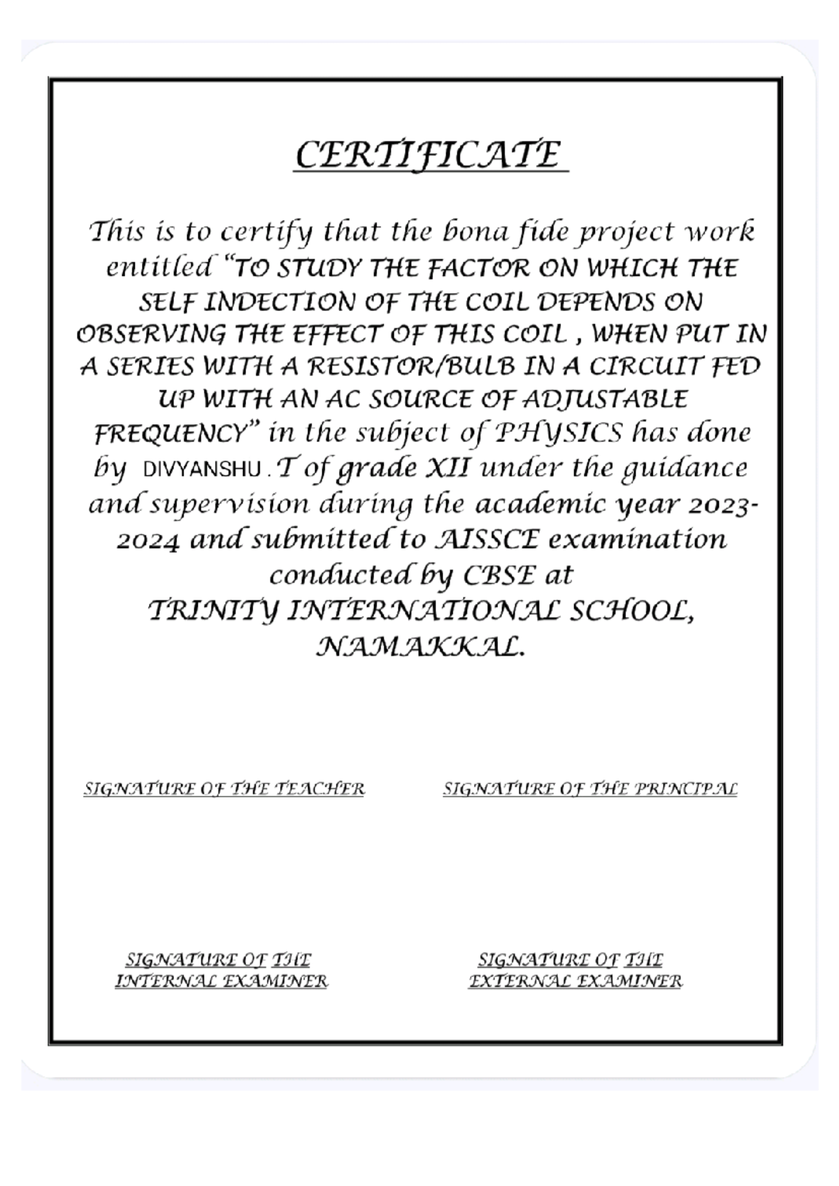 Invest. physics DO - File to. Help - CERTIFICATE This is to certify ...