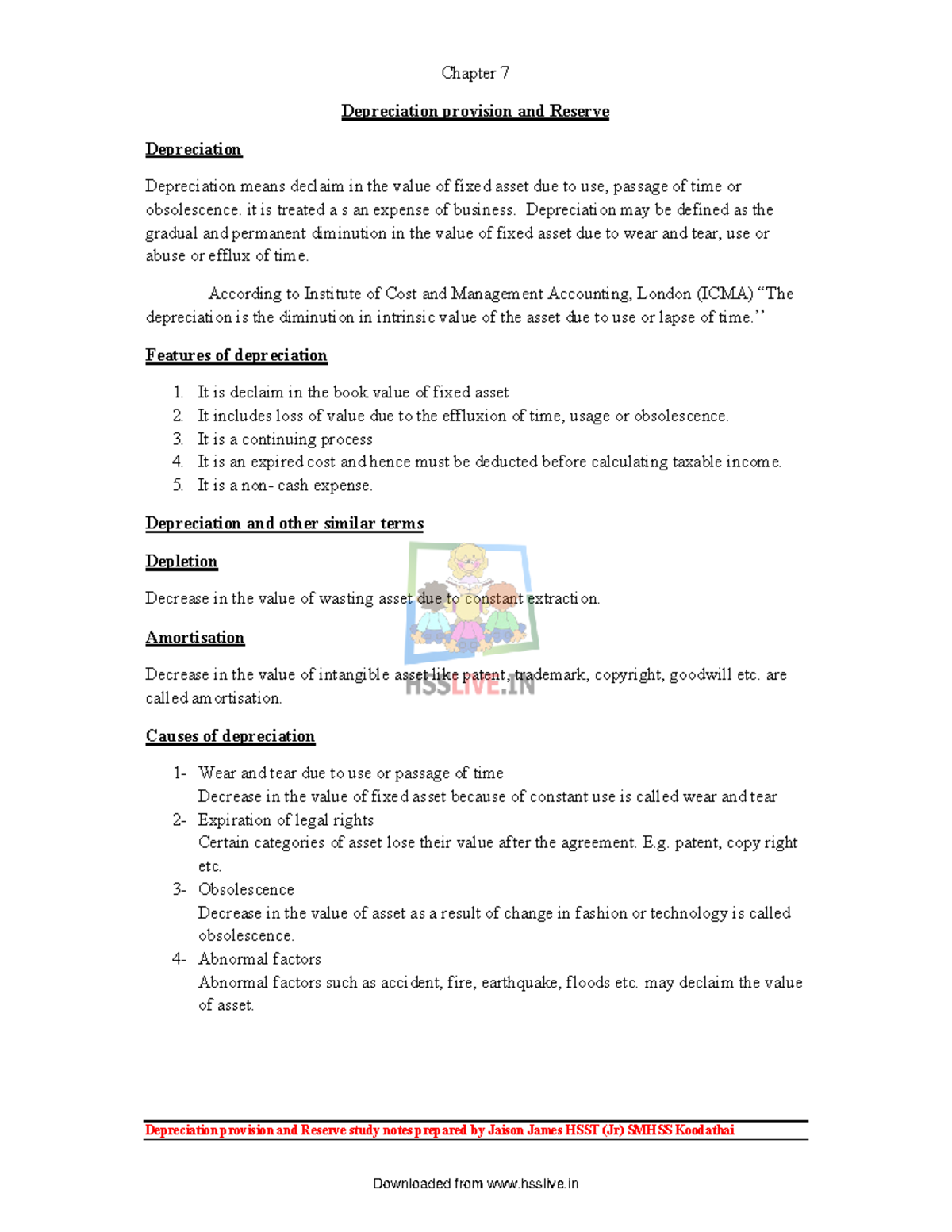 Hsslive-class-11-accountancy-Chapter 7- Depreciation provision and ...
