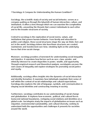 Sociology 3 - Summary of socio. topic - Sociology: Unveiling the ...