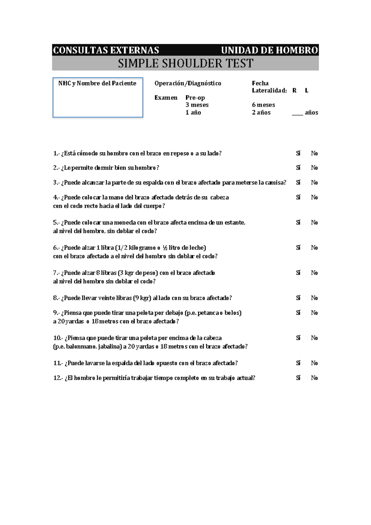 Simple shoulder test hombro - CONSULTAS EXTERNAS UNIDAD DE HOMBRO ...