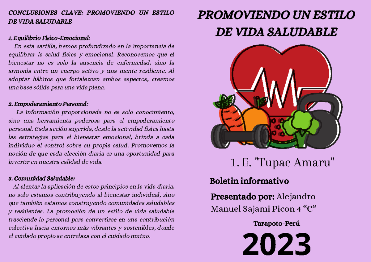 Promoviendo UN Estilo DE VIDA Saludable - PROMOVIENDO UN ESTILO DE VIDA ...